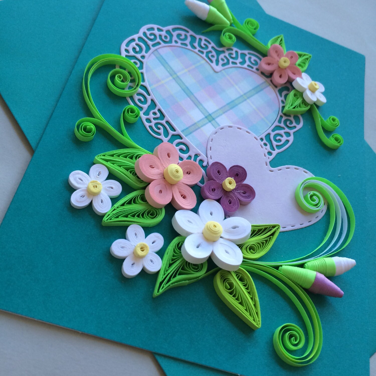 Quilled Card for Any Ocassion /quilled Valentine's Day - Etsy