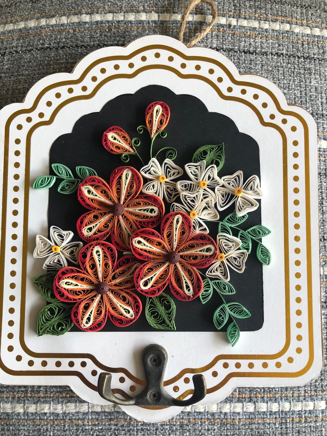Key Hook With Quilled Flowers. - Etsy