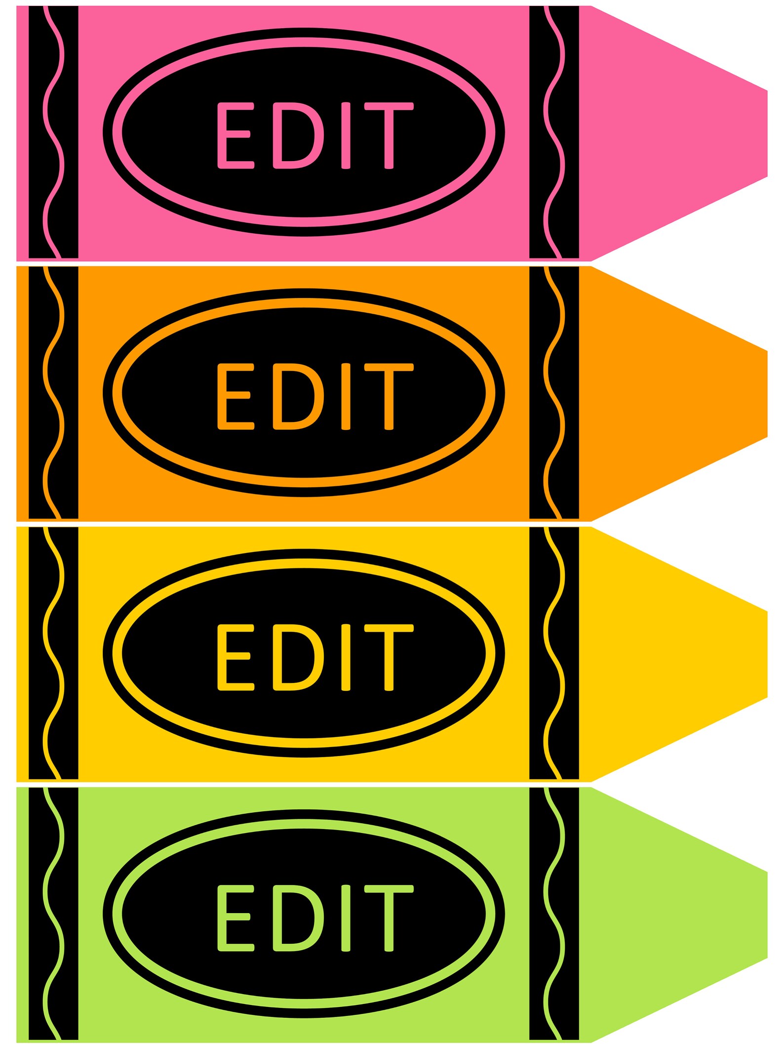 Crayon Name Tags Crayon Desk Plate Student Desk Plates Printable ...