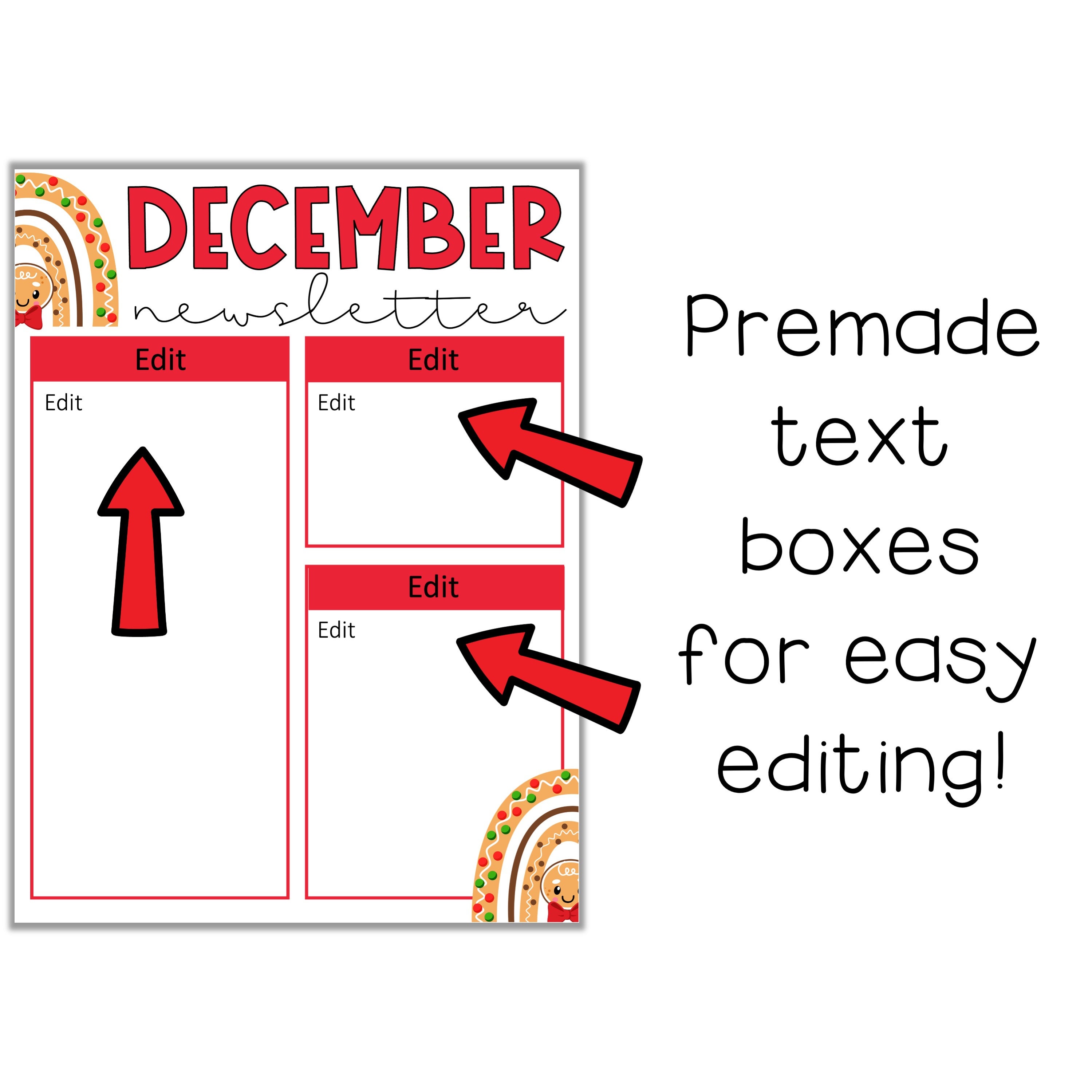 Monthly Classroom Newsletter Template | Editable Newsletter Template ...