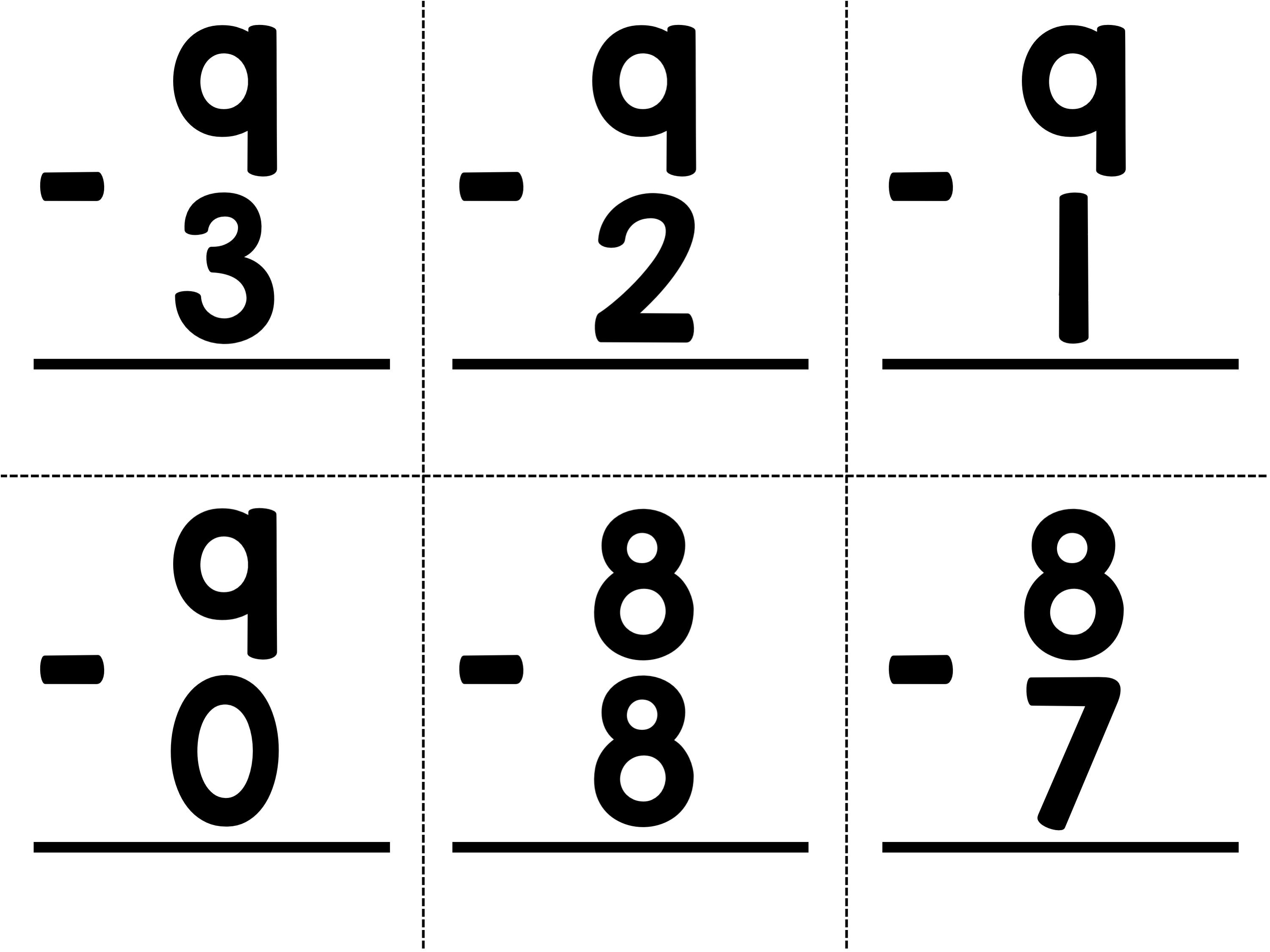Subtraction Flash Cards | Printable Flashcards for Kids | Printable ...