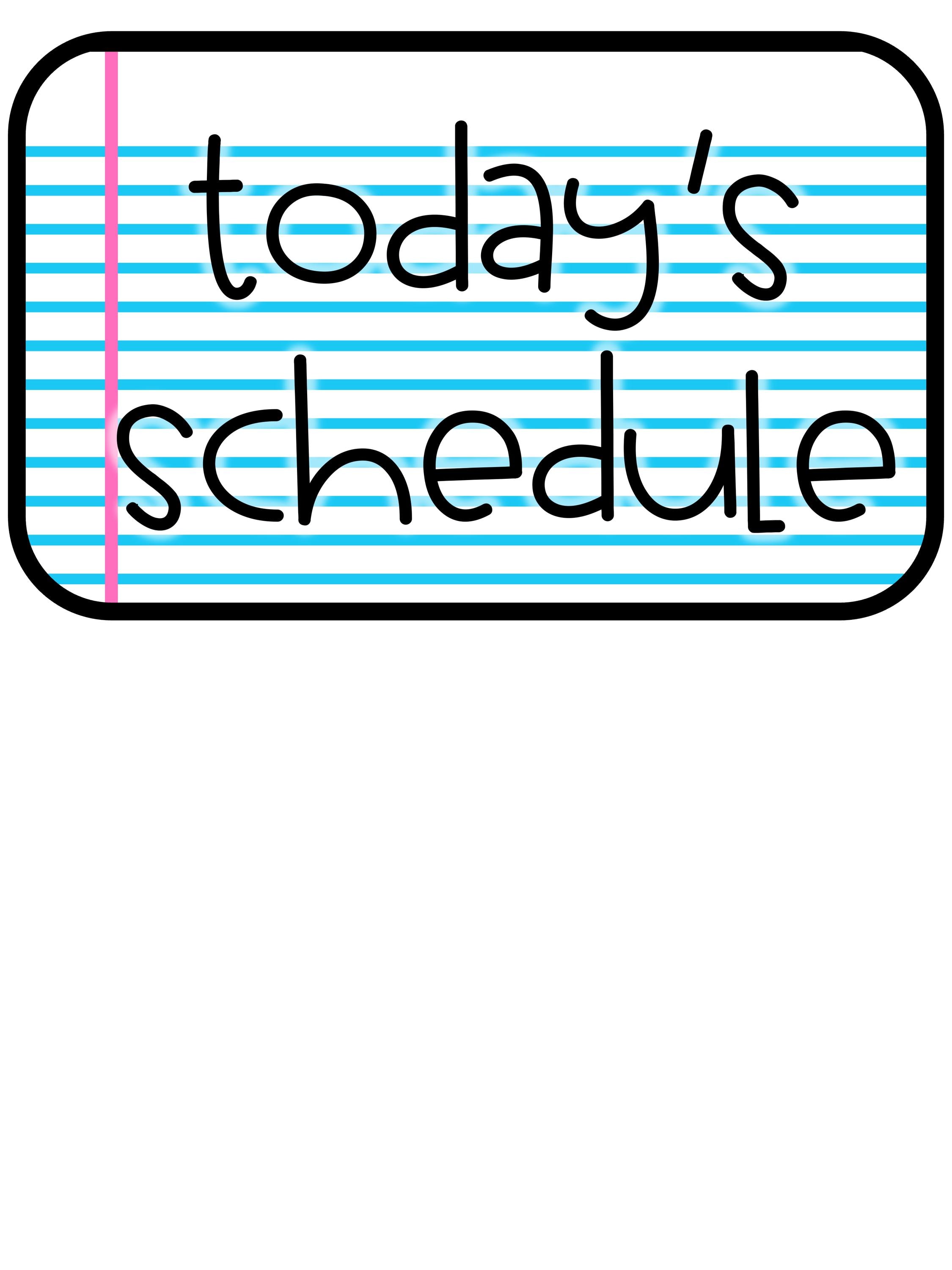 Class Schedule Cards With Pictures | Composition Notebook Classroom ...