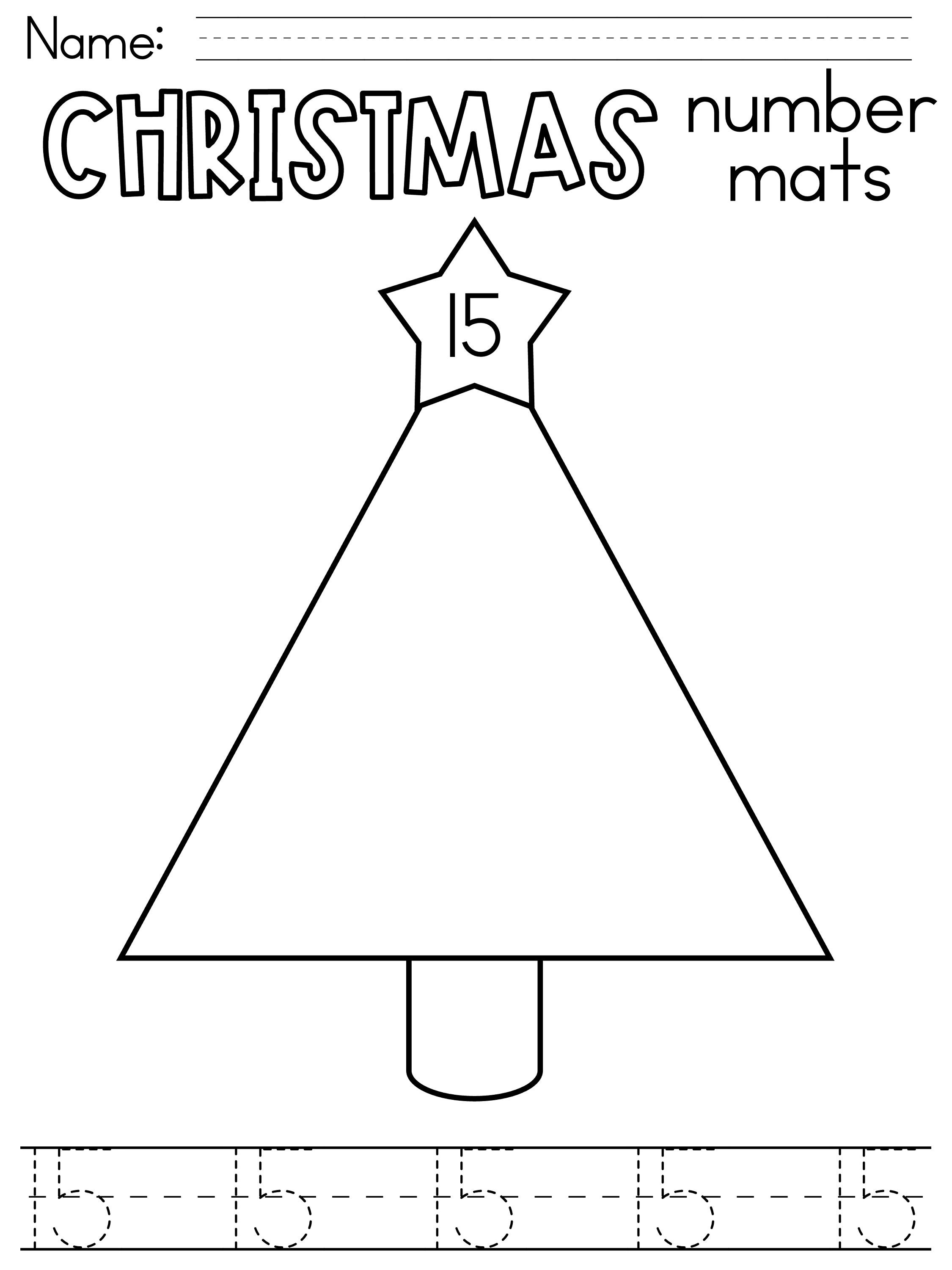 Number Tracing Worksheets | Christmas Worksheets for Kids | Numbers 1 ...