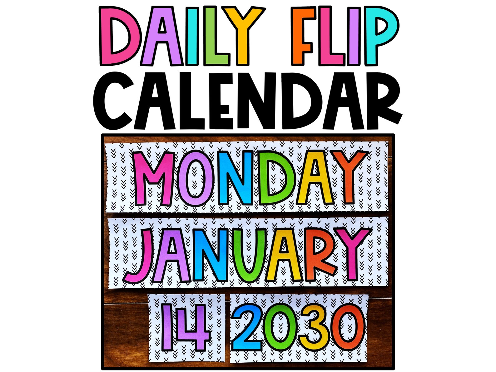 Rainbow Flip Calendar | Classroom Flip Calendar | Rainbow Classroom ...