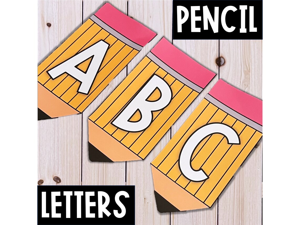 Pencil Bulletin Board Letters and Numbers Pencil Classroom - Etsy