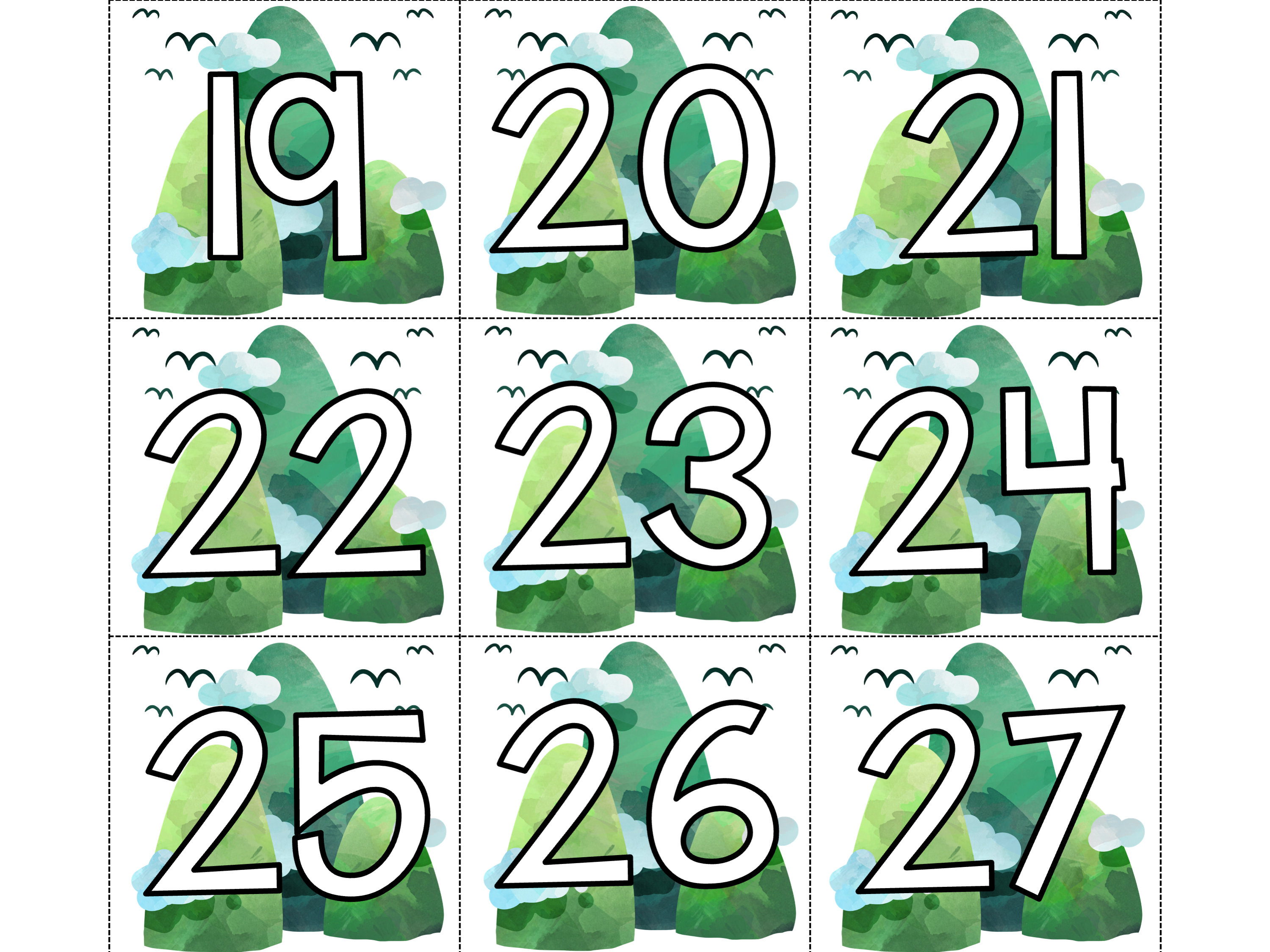 Flip Calendar Classroom Watercolor Mountains Classroom Calendar ...