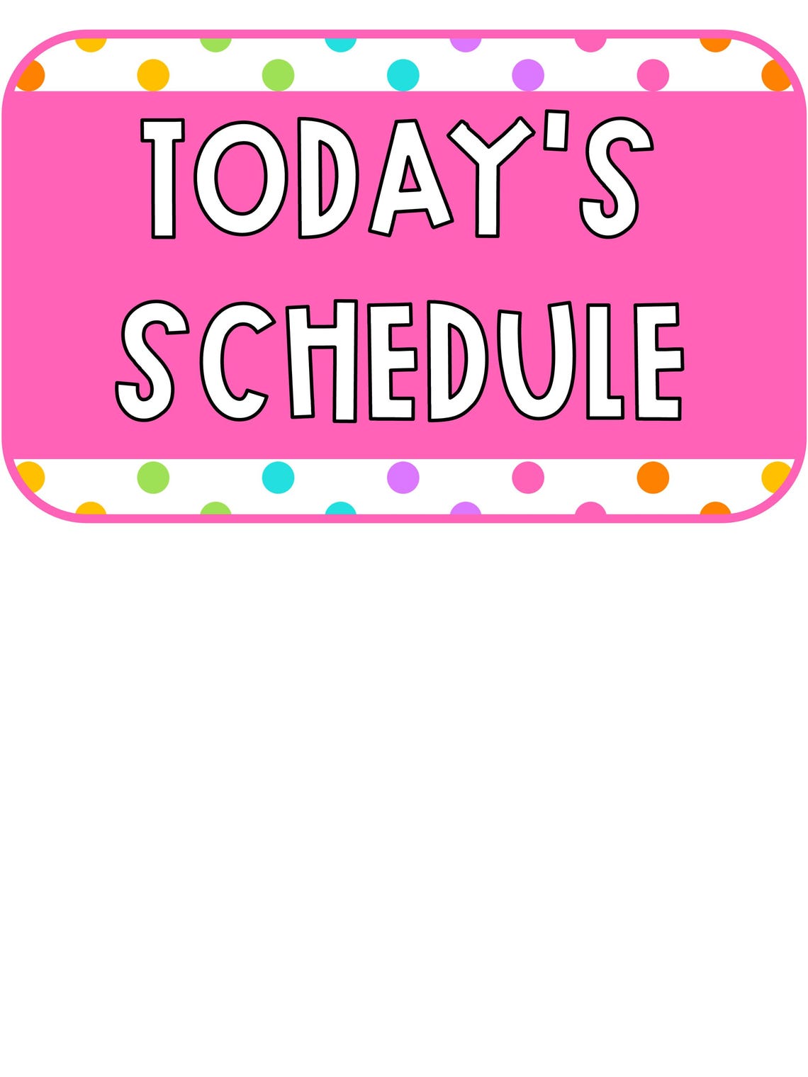 Class Schedule Cards With Pictures | Rainbow Dots Classroom Decor - Etsy