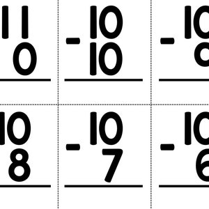 Subtraction Flash Cards | Printable Flashcards for Kids | Printable ...