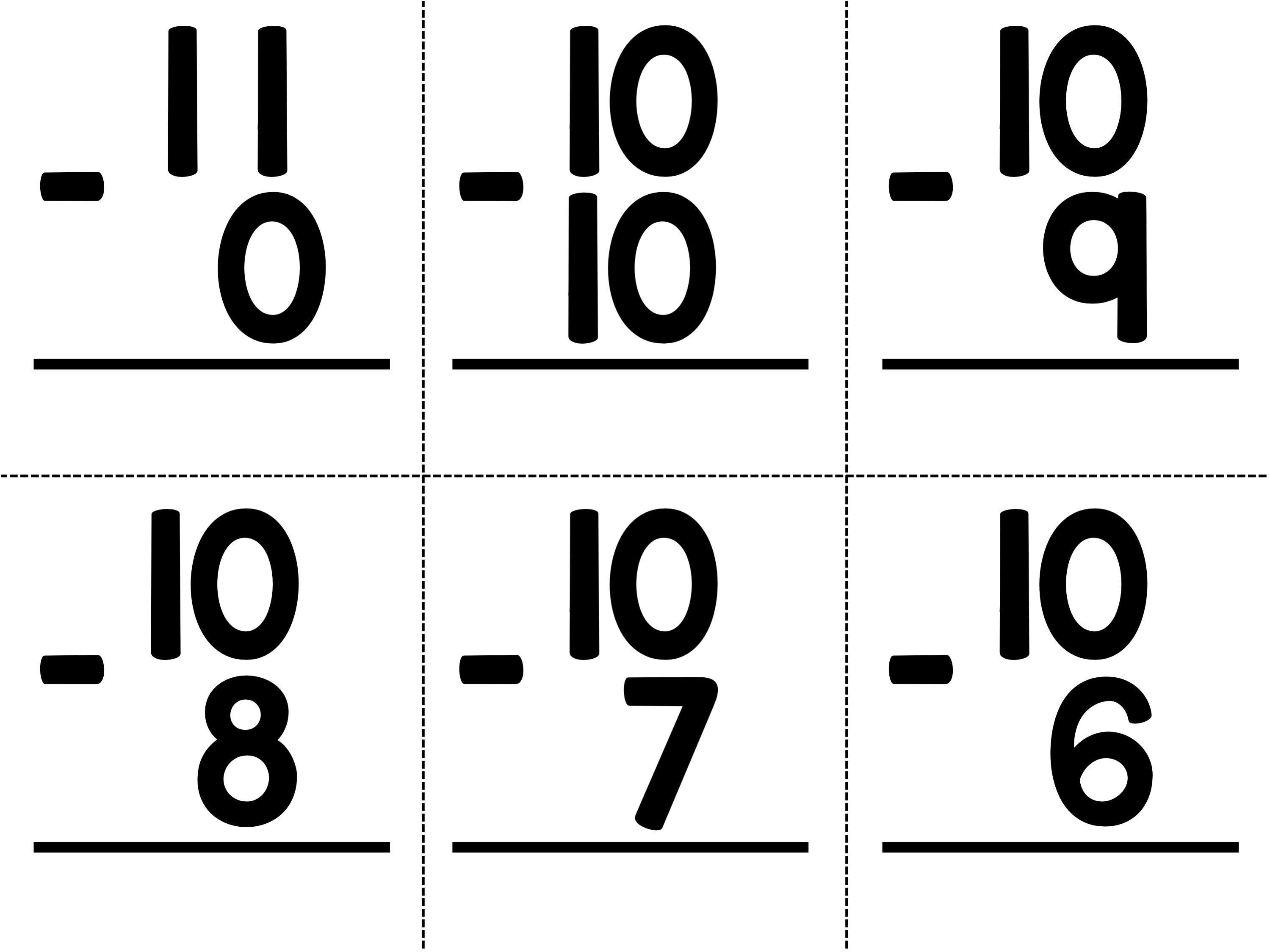 Subtraction Flash Cards | Printable Flashcards for Kids | Printable ...