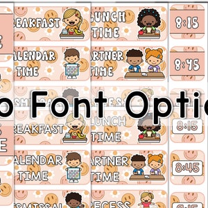 Groovy Retro Schedule Cards With Pictures | Groovy Retro Classroom ...