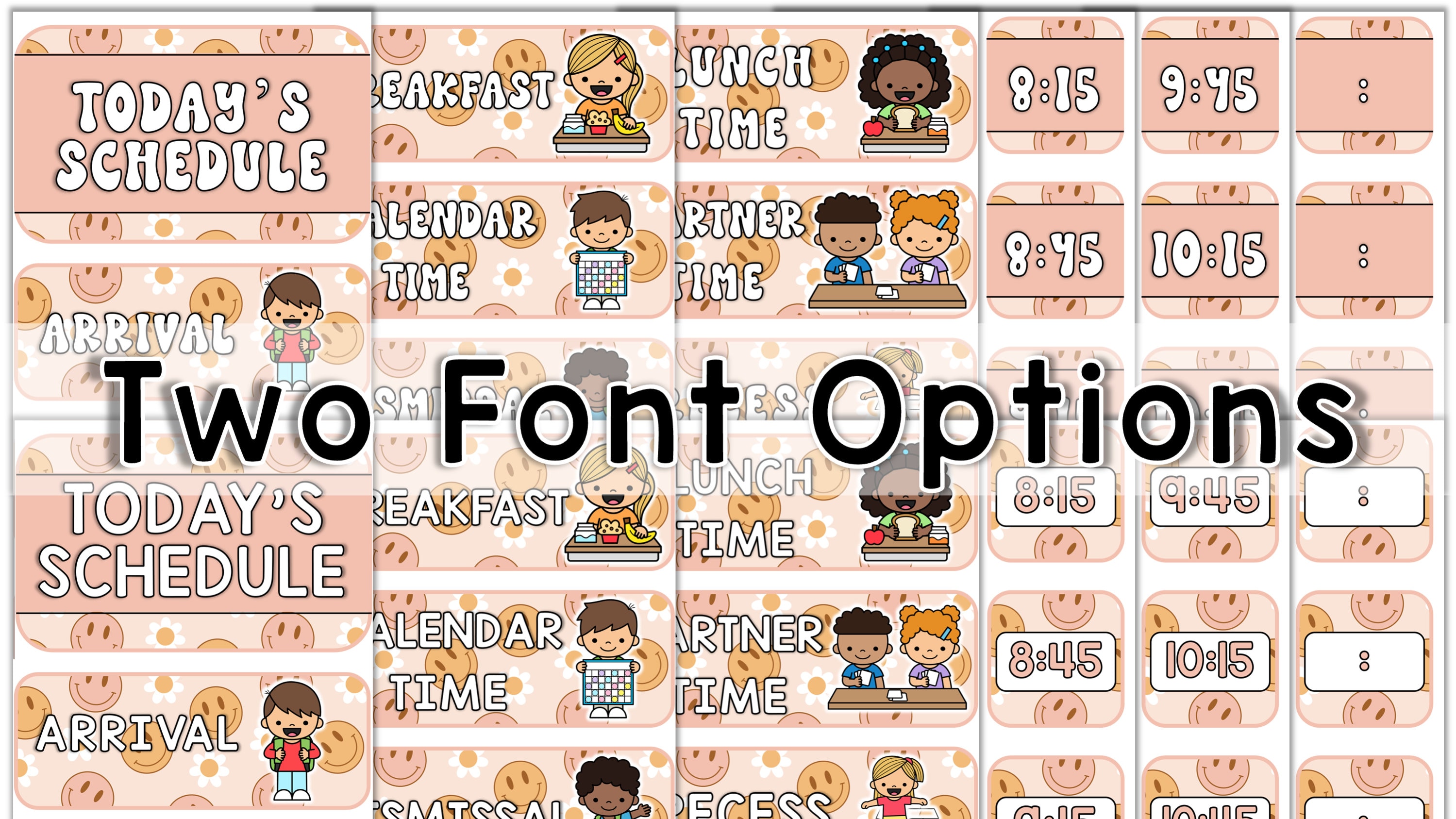 Groovy Retro Schedule Cards With Pictures | Groovy Retro Classroom ...