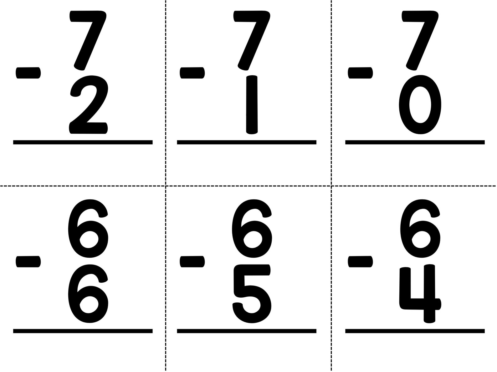 Subtraction Flash Cards | Printable Flashcards for Kids | Printable ...
