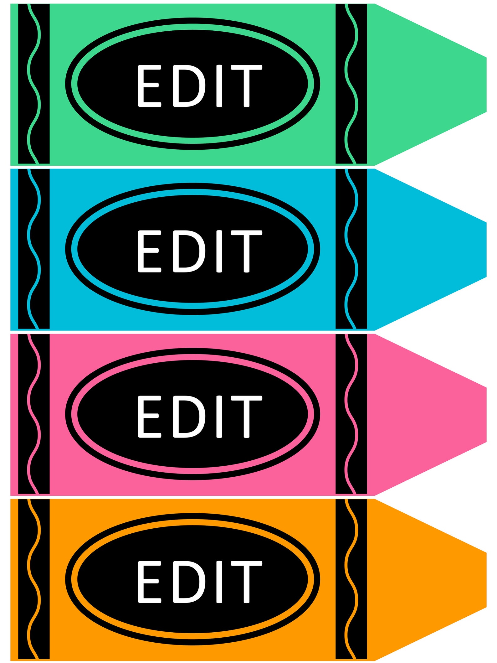 Crayon Name Tags Crayon Desk Plate Student Desk Plates Printable ...