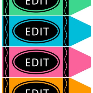 Crayon Name Tags Crayon Desk Plate Student Desk Plates Printable ...