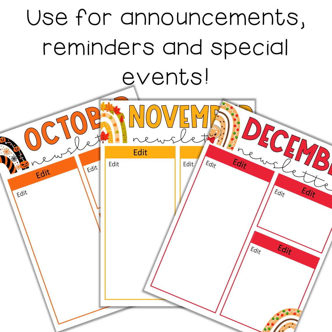 Monthly Classroom Newsletter Template | Editable Newsletter Template ...