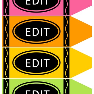 Crayon Name Tags Crayon Desk Plate Student Desk Plates Printable ...