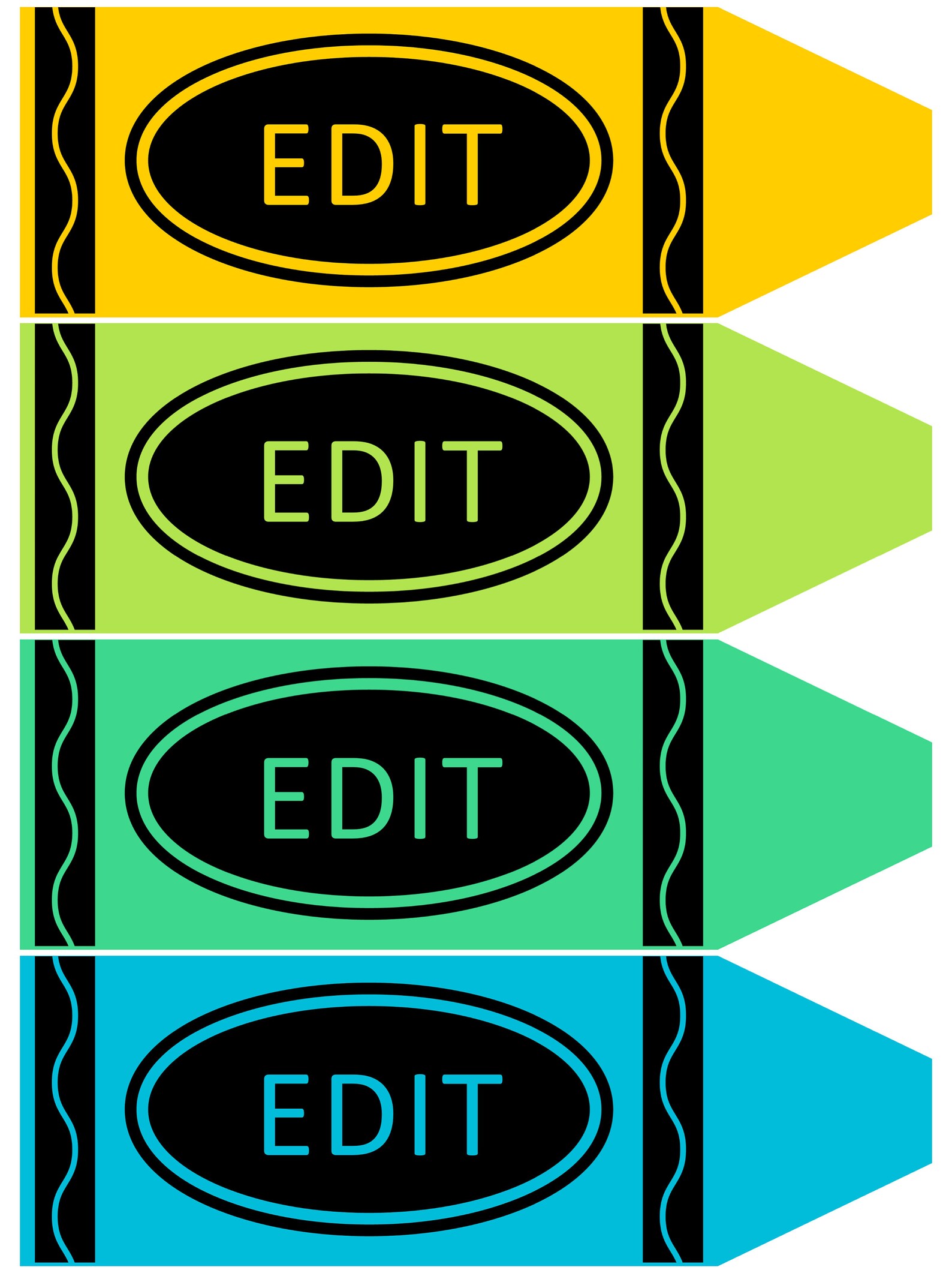 Crayon Name Tags Crayon Desk Plate Student Desk Plates Printable ...