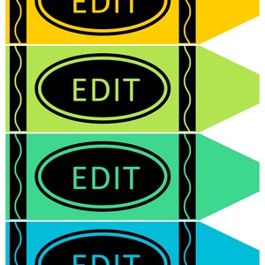 Crayon Name Tags Crayon Desk Plate Student Desk Plates Printable ...