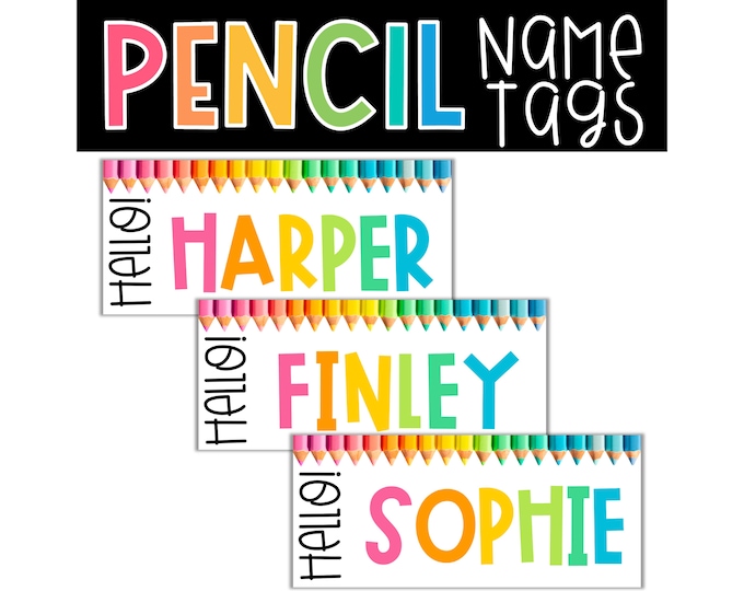 Crayon Name Tags | Crayon Desk Plate | Student Desk Plates | Printable ...