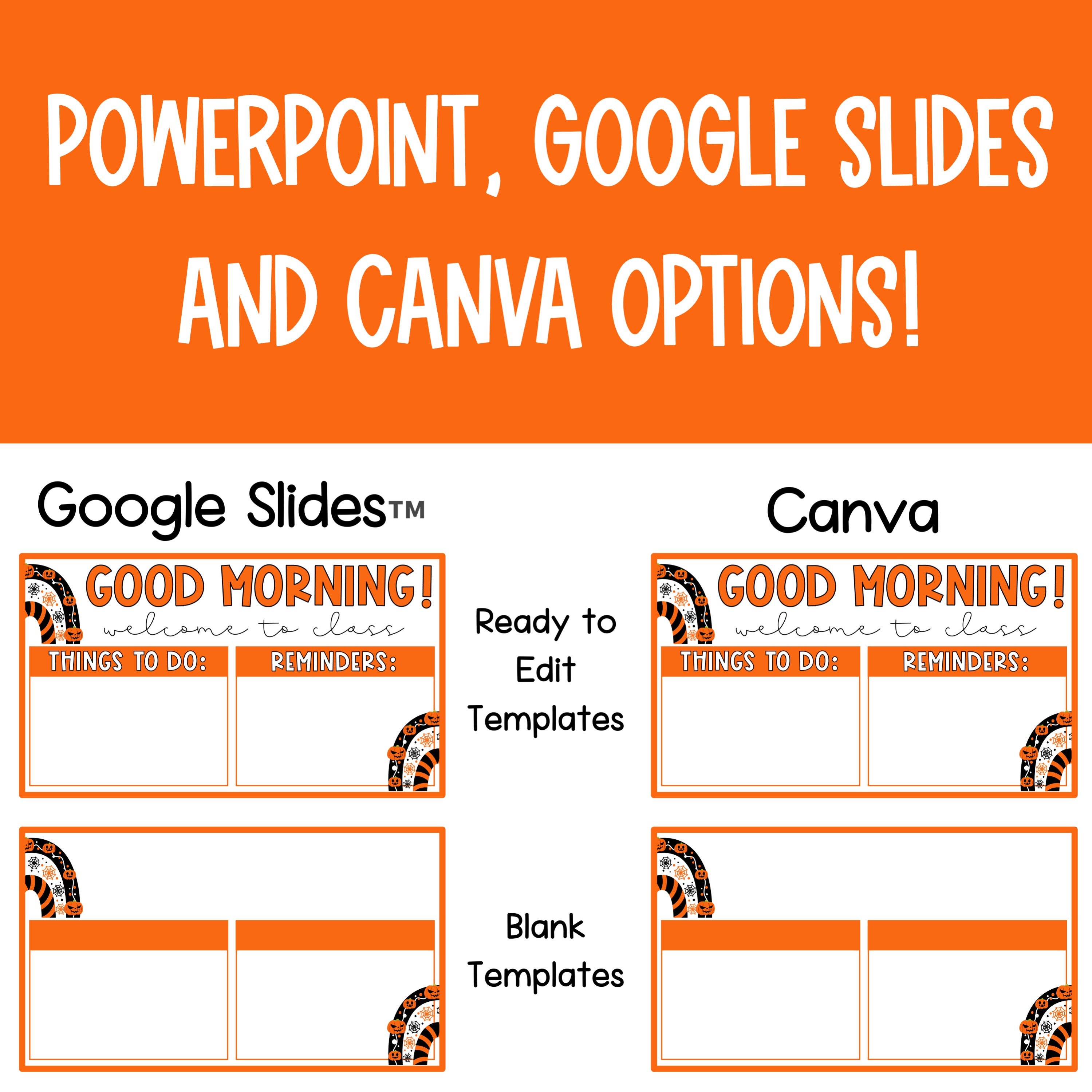 October Morning Slides for Classroom Powerpoint Google Slides Canva - Etsy