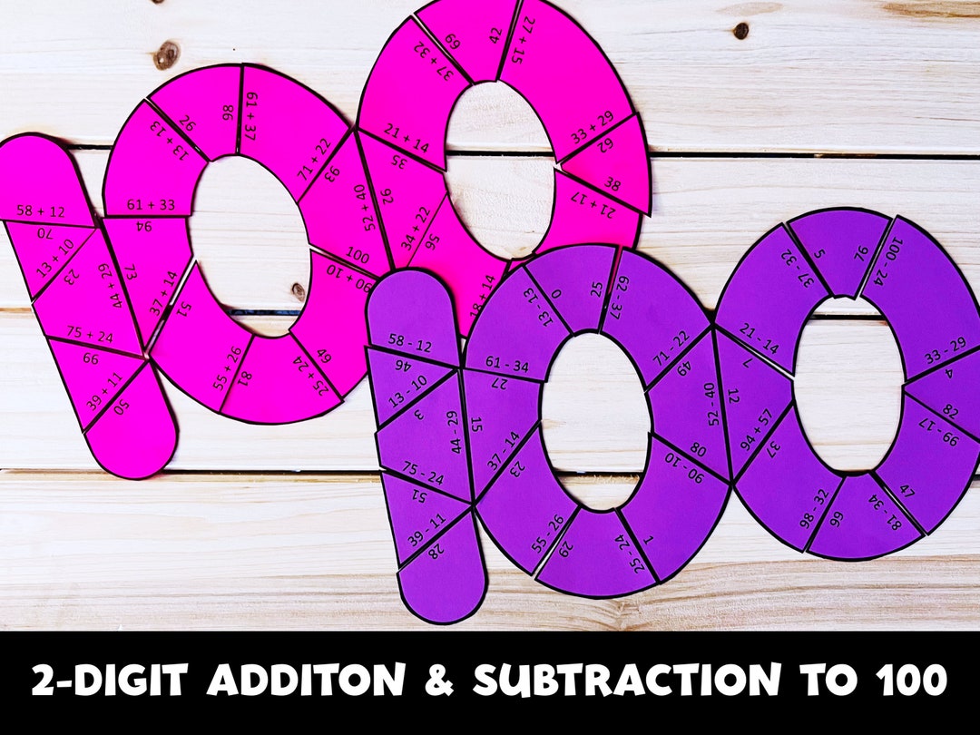 2 Digit Addition and Subtraction Within 100 Math Puzzles - Etsy