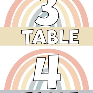 Classroom Table Number Signs | Boho Rainbow Classroom Decor - Etsy