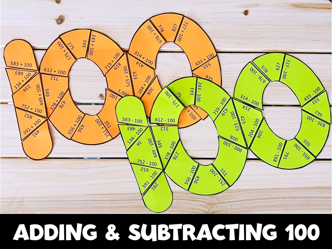 Adding and Subtracting 100 Math Puzzles - Etsy