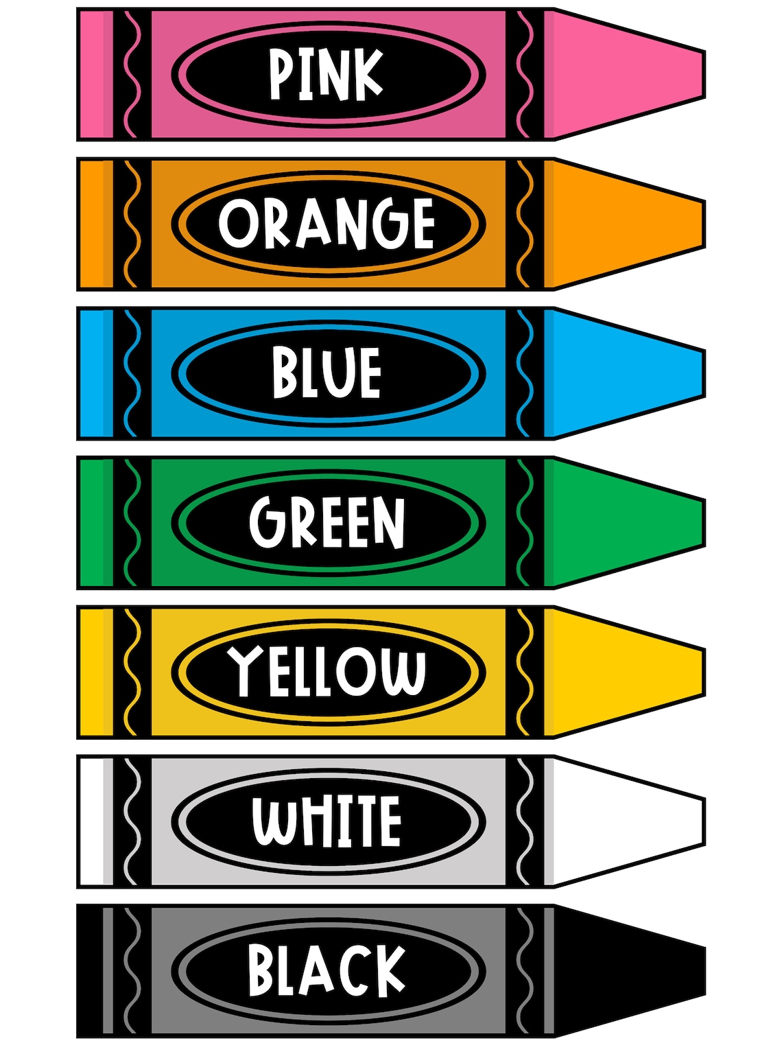 Crayon Color Posters and Labels for Classrooms Crayon - Etsy