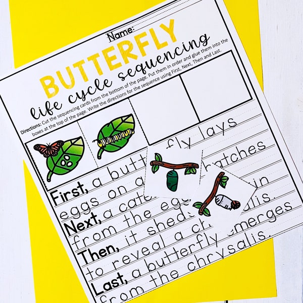 Life Cycle of Butterfly Worksheet - Etsy