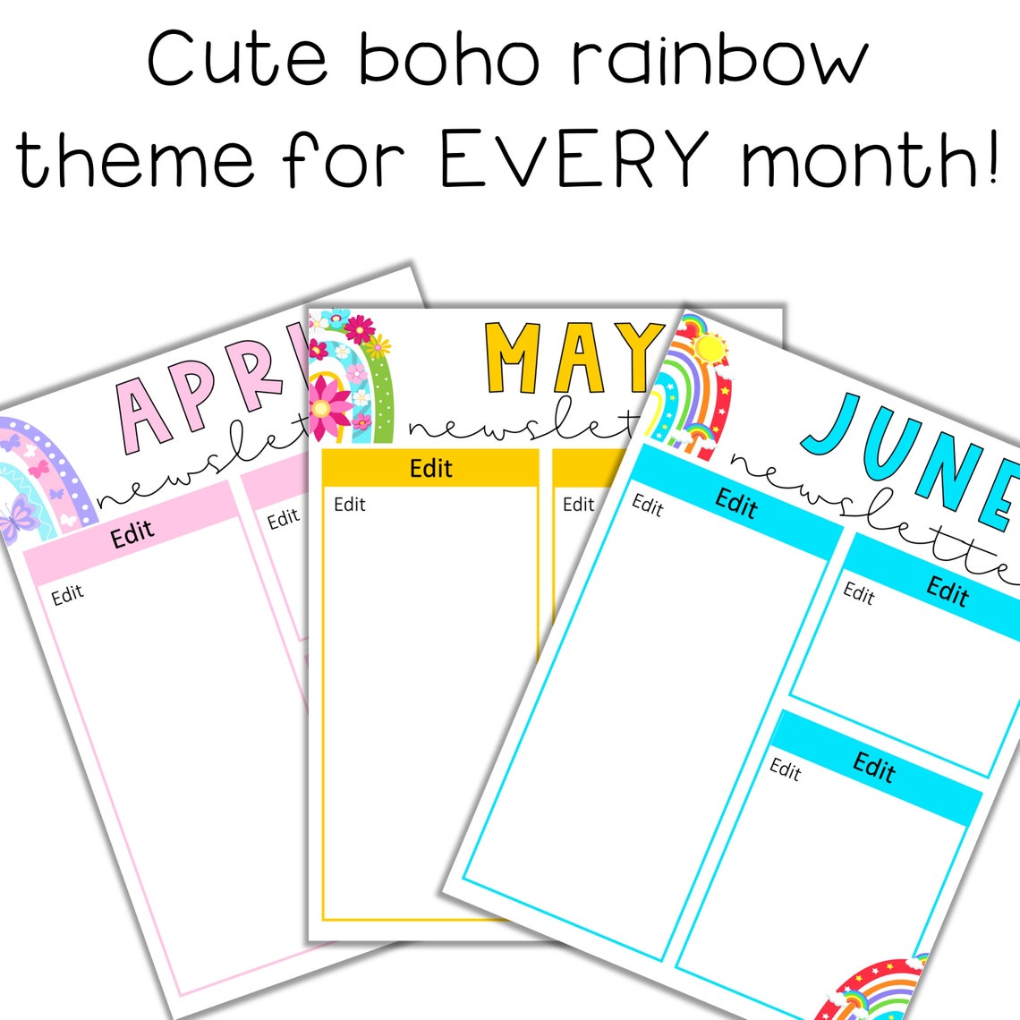 Monthly Classroom Newsletter Template | Editable Newsletter Template ...