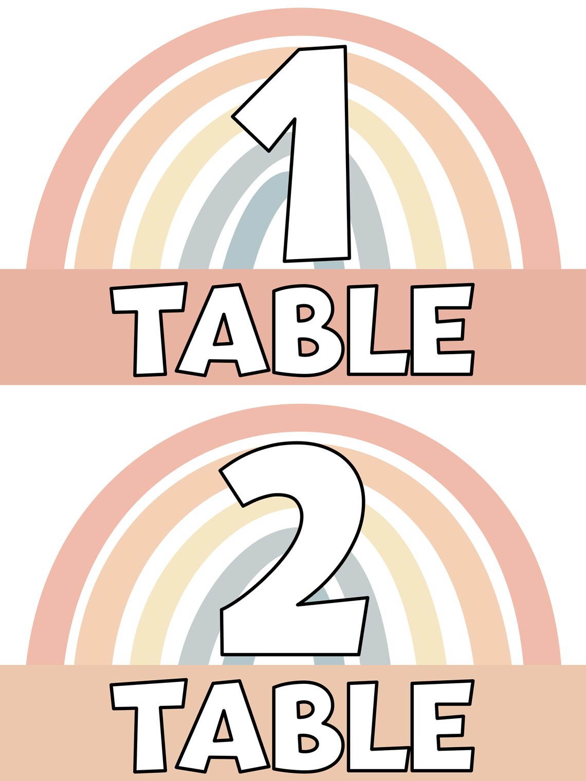 Classroom Table Number Signs | Boho Rainbow Classroom Decor - Etsy
