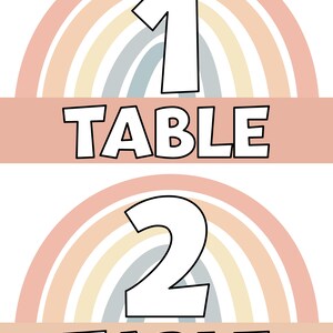 Classroom Table Number Signs | Boho Rainbow Classroom Decor - Etsy