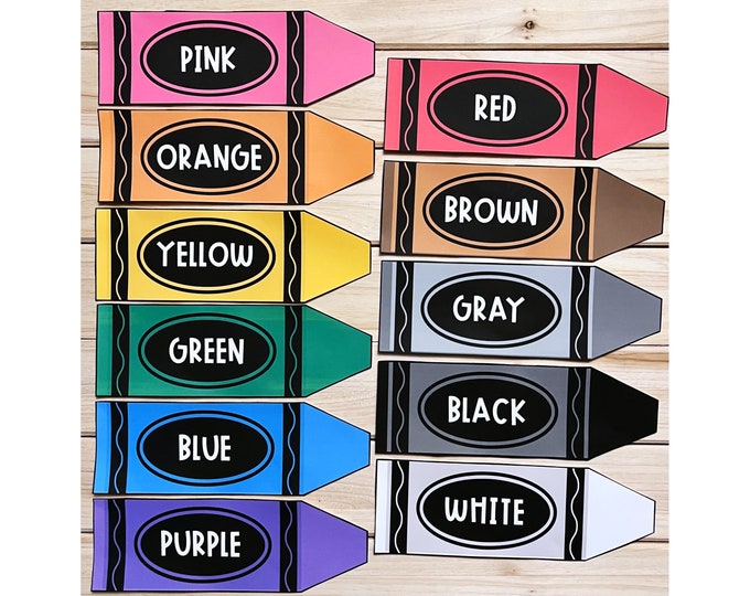 JUMBO Printable Crayon Color Posters for Classroom OVER 18 INCHES Tall ...