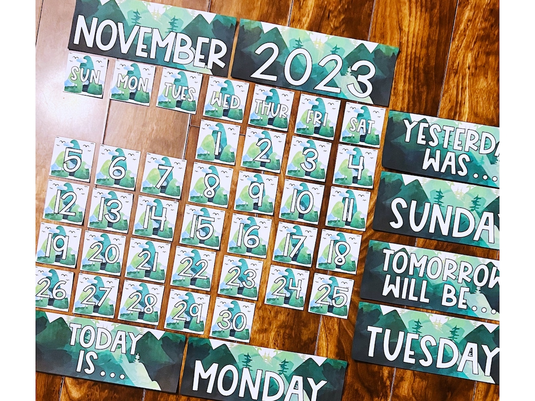 Watercolor Mountains Classroom Calendar 2023-2029 - Etsy