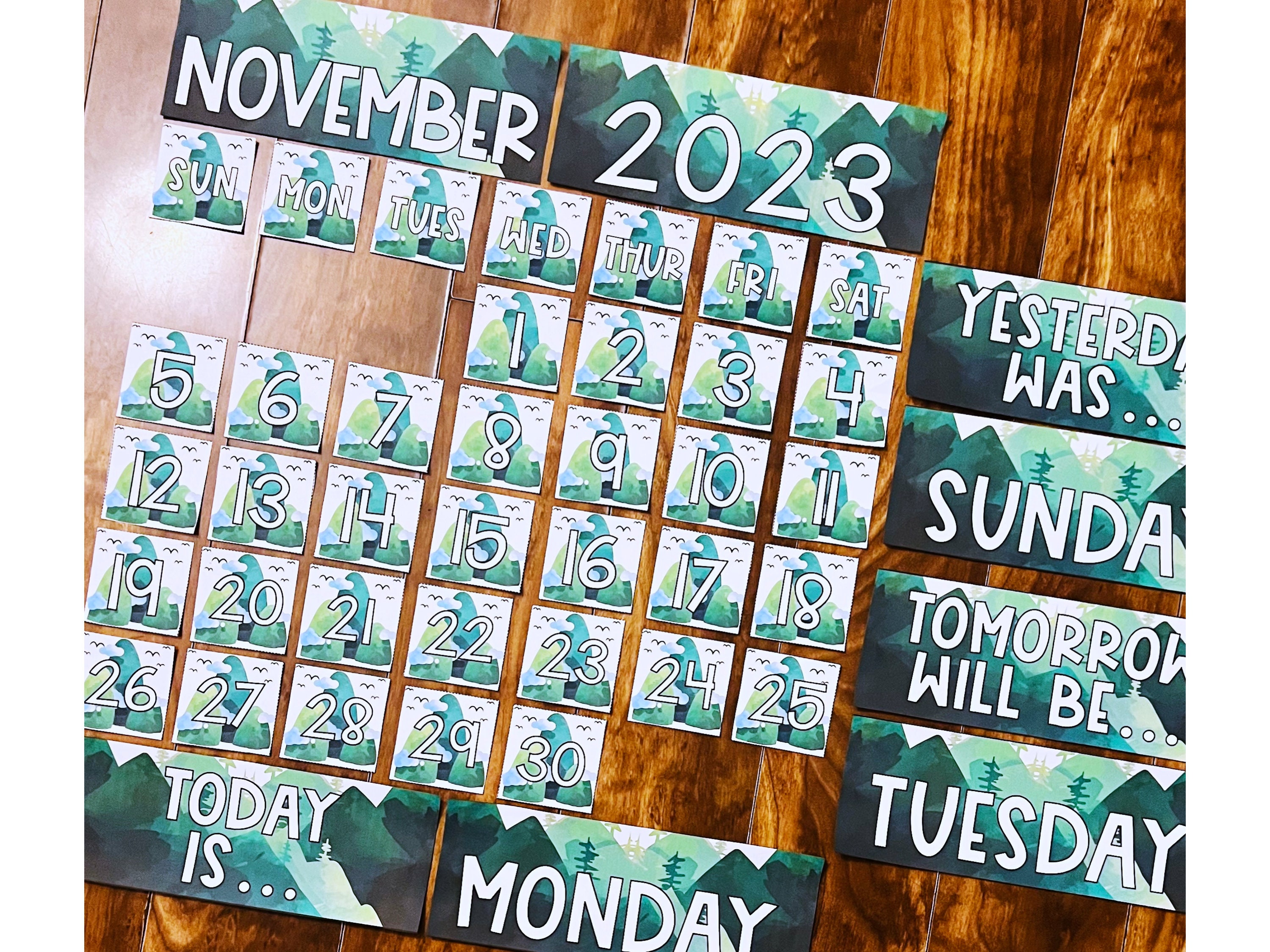 Watercolor Mountains Classroom Calendar 2023-2029 - Etsy