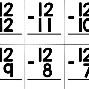 Subtraction Flash Cards | Printable Flashcards for Kids | Printable ...