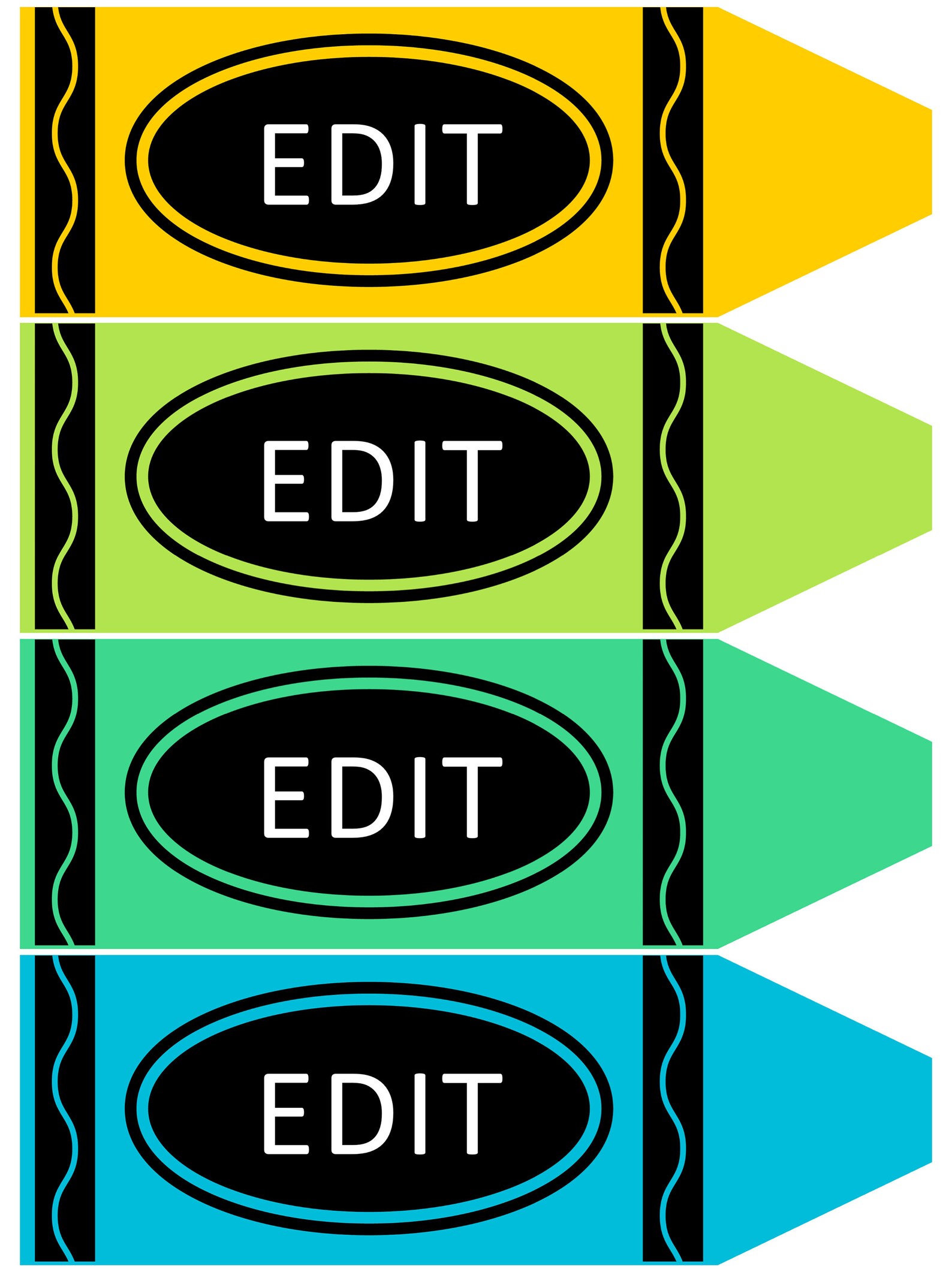 Crayon Name Tags Crayon Desk Plate Student Desk Plates Printable ...