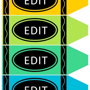 Crayon Name Tags Crayon Desk Plate Student Desk Plates Printable ...