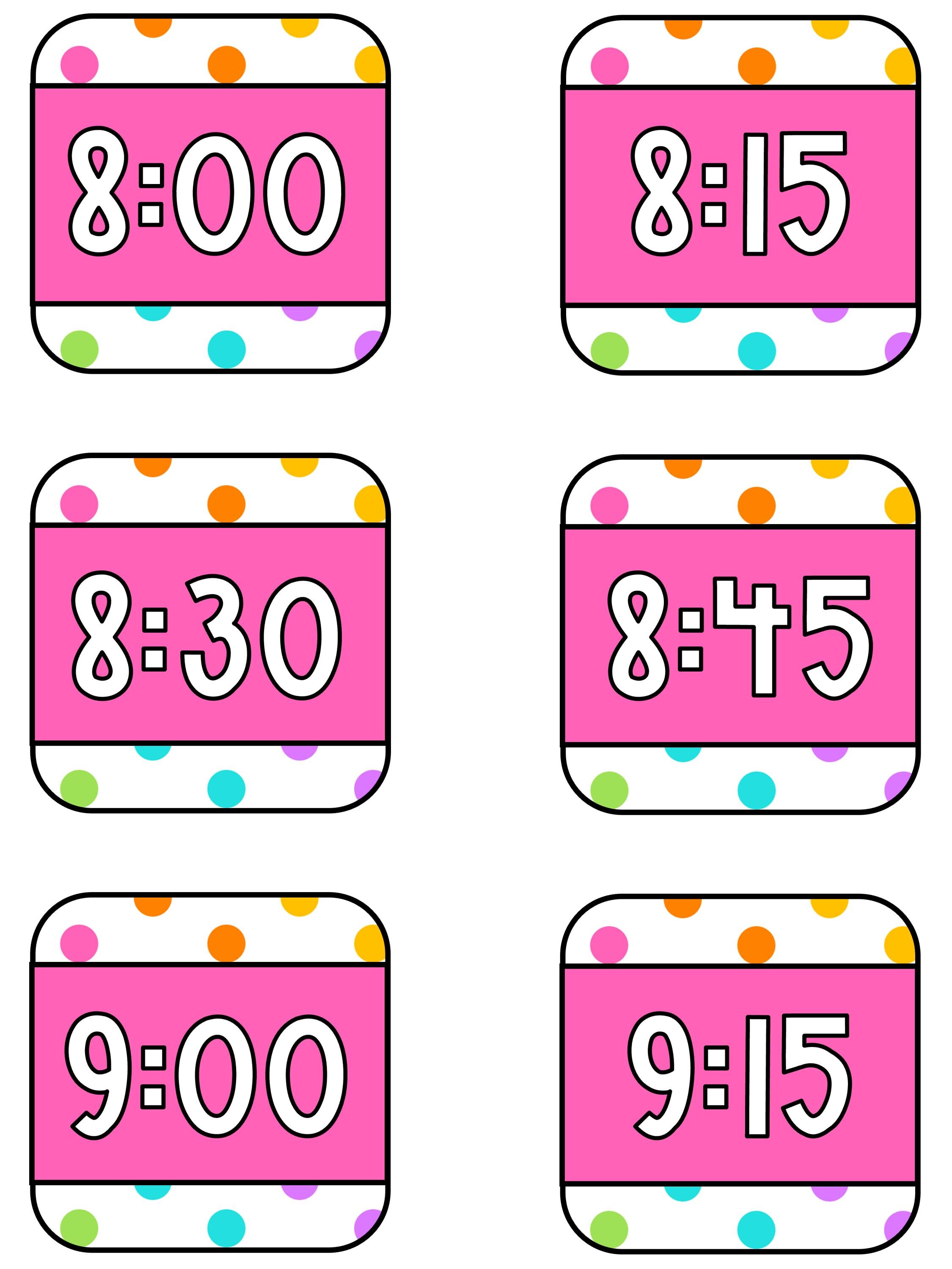 Class Schedule Cards With Pictures | Rainbow Dots Classroom Decor - Etsy