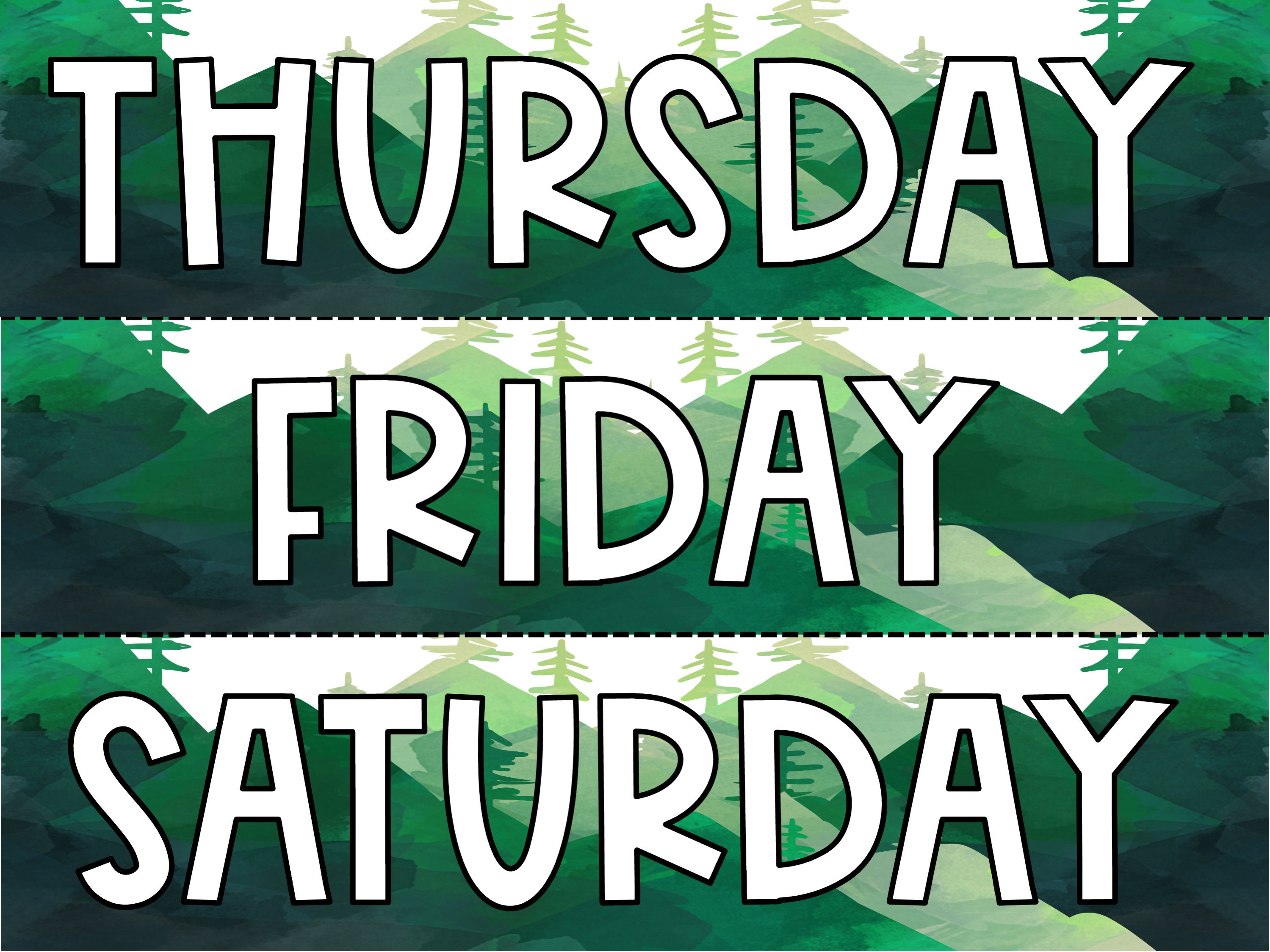 Flip Calendar Classroom Watercolor Mountains Classroom Calendar ...