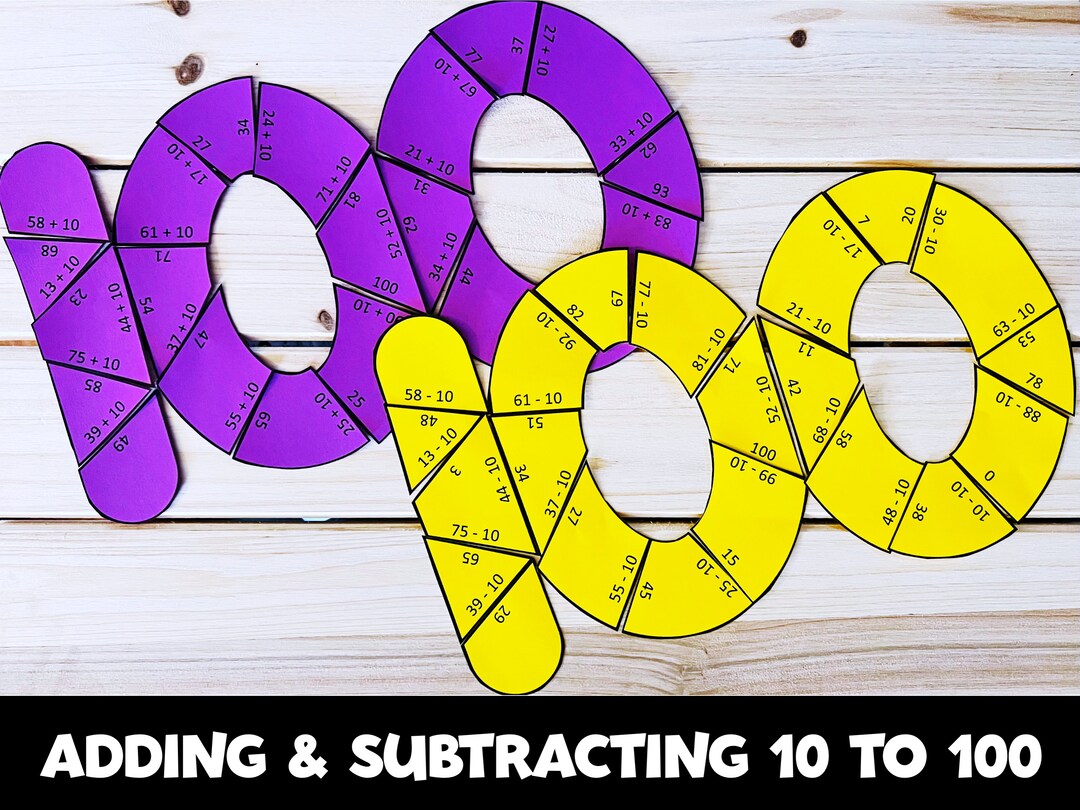 Adding and Subtracting 10 to 100 Math Puzzles - Etsy
