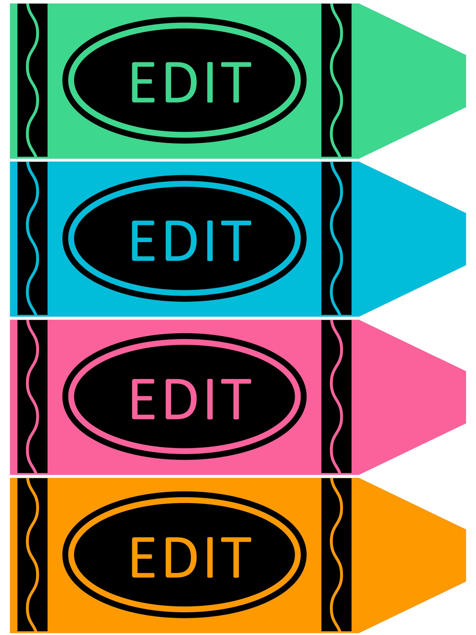 Crayon Name Tags Crayon Desk Plate Student Desk Plates Printable ...