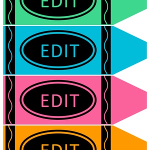 Crayon Name Tags Crayon Desk Plate Student Desk Plates Printable ...