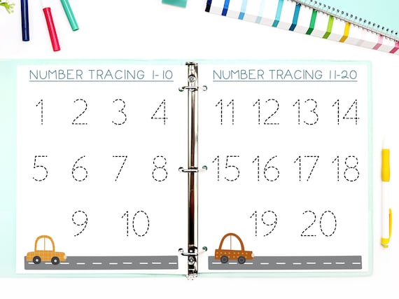 Hoja De Trabajo Para Rastrear Los Números Del 1 Al 20