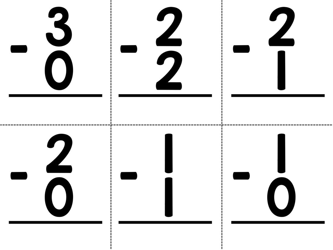 Subtraction Flash Cards Printable Flashcards for Kids - Etsy