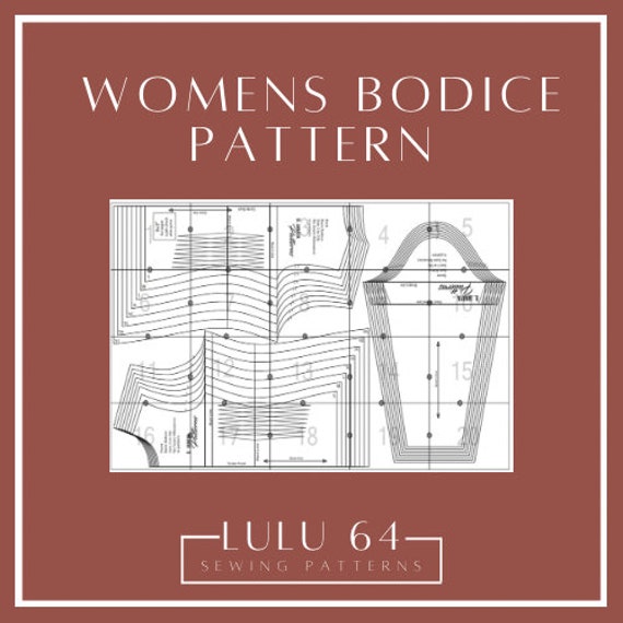 Womens Bodice Pattern Sloper SMALL MEDIUM LARGE 1XL 2XL 3XL - Etsy