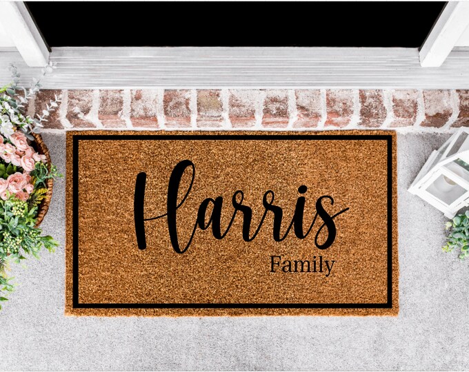 Christmas Gift-hello Doormats-last Name Rug-wedding-closing Unique Gift ...