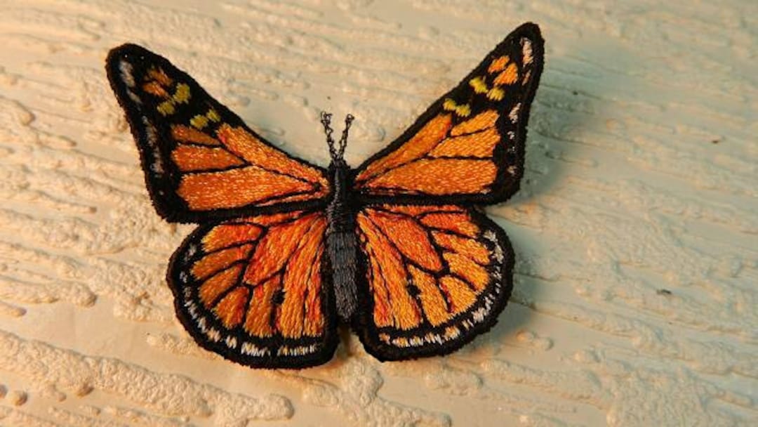 Embroidered Monarch Butterfly Pin - Etsy