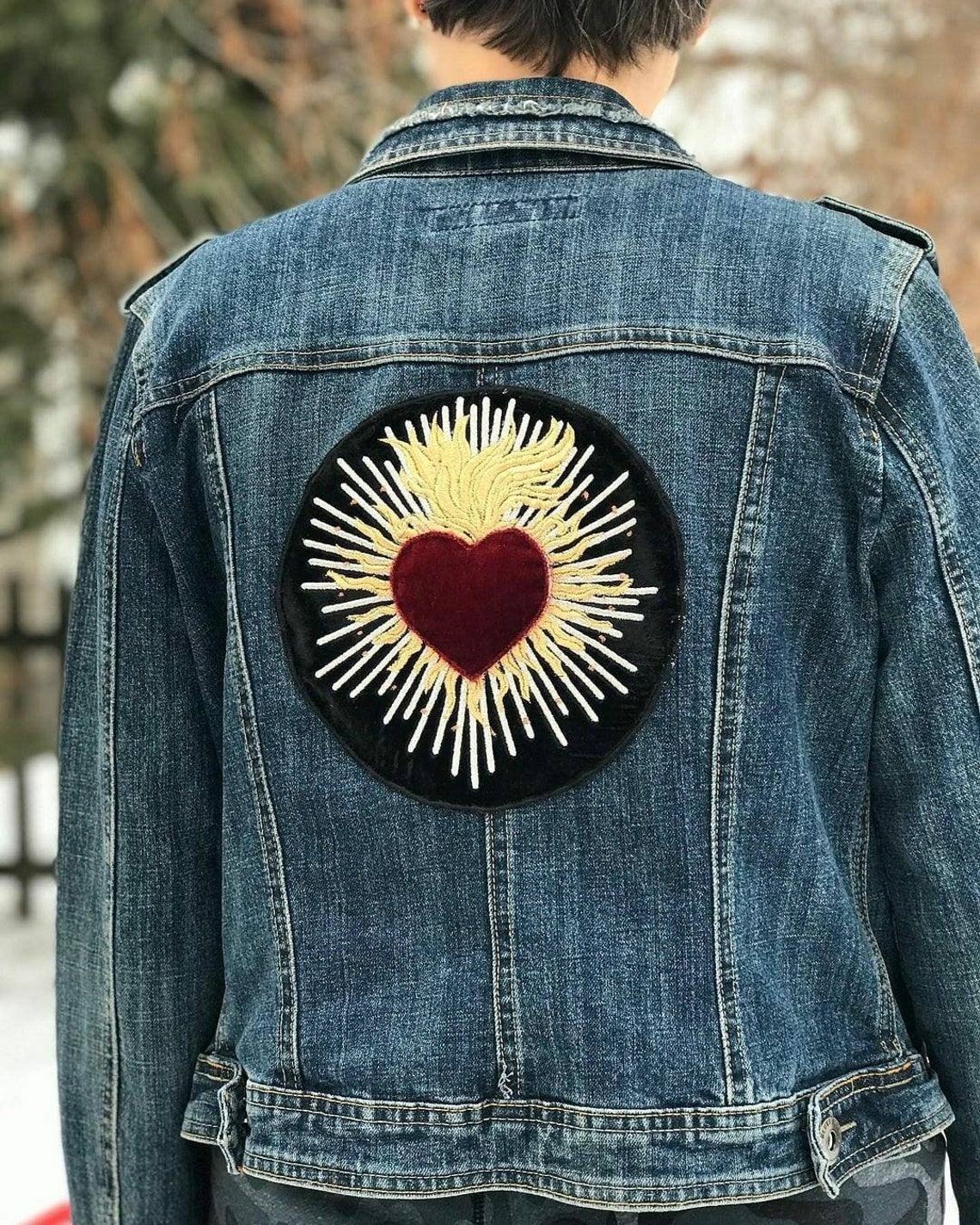 Velvet Heart Jacket Patch - Etsy