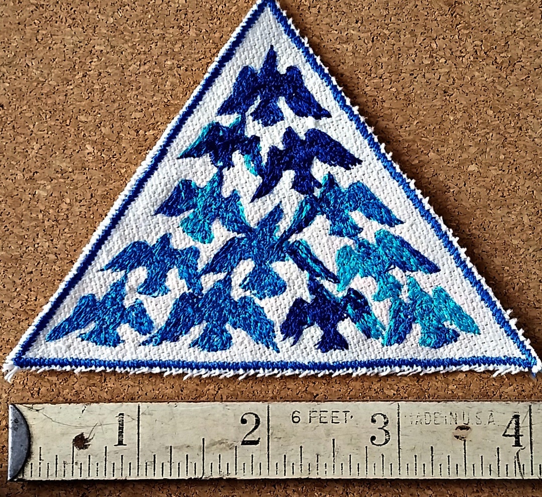 Handmade Handmadebird Flock Blue Embroidered Vintage Graphic Upcycled ...